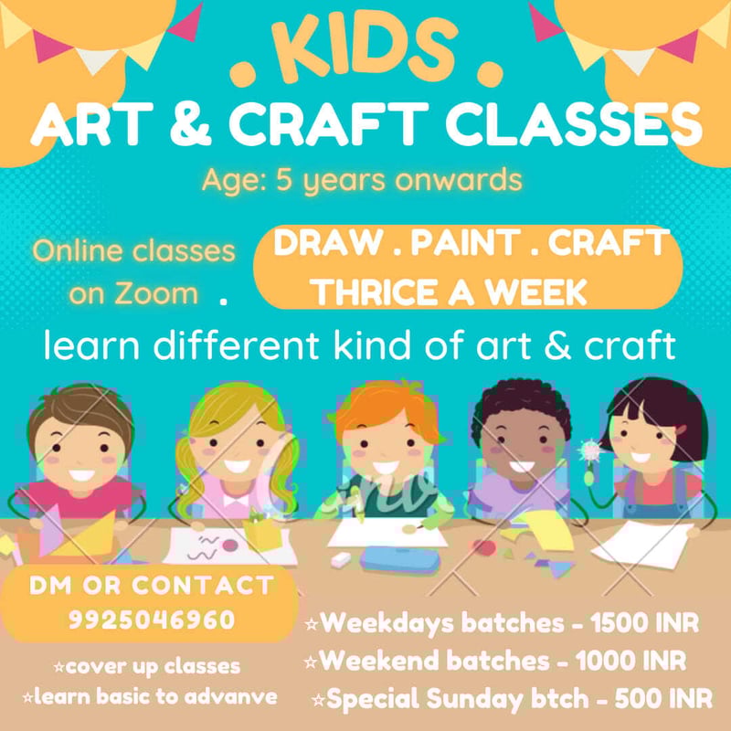 Art and Craft classes for Kids. After-school classes and Events.
