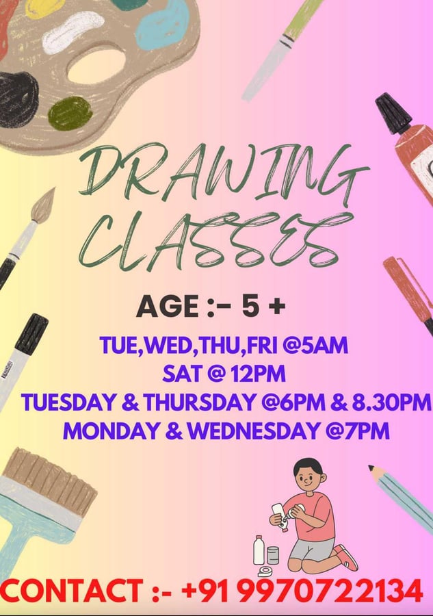 Drawing classes for Kids. After-school classes and Events.