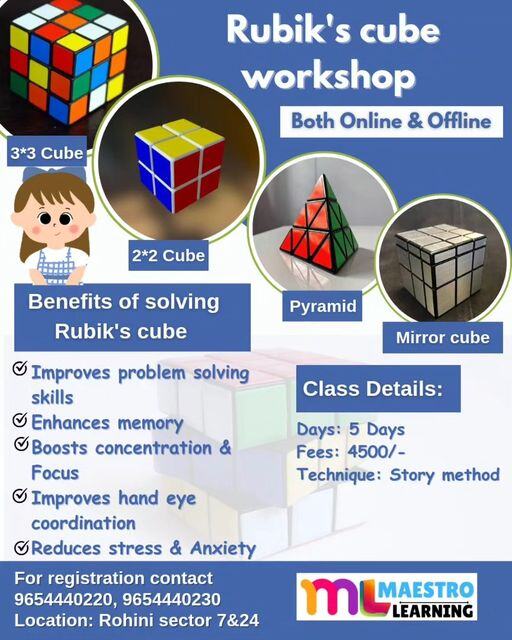 Maestro Learning-Rubiks cube workshop in Rohini