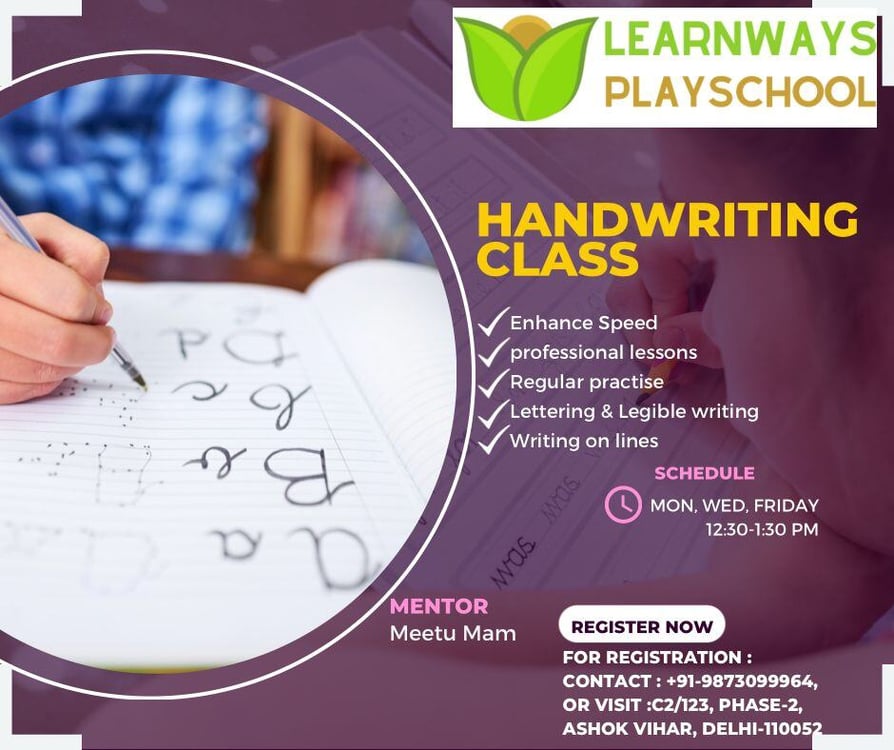 Handwriting classes for Kids. After-school classes and Events.