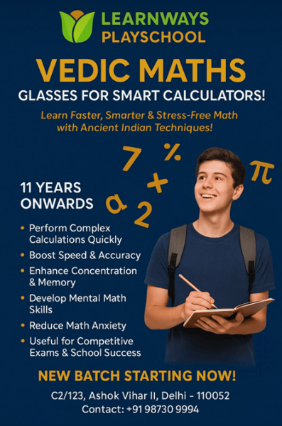 Discover Top Vedic Maths Classes for kids in & around Pitampura