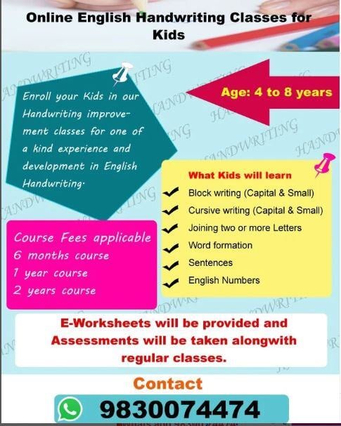 Handwriting classes for Kids. After-school classes and Events.