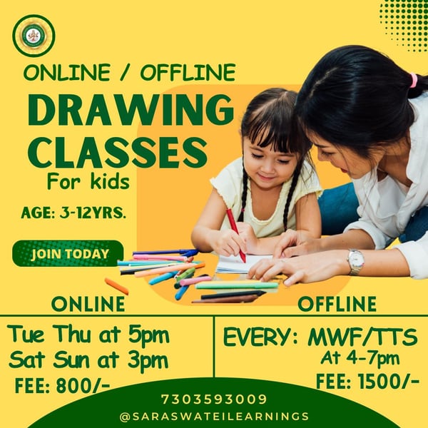 Drawing classes for Kids. After-school classes and Events.