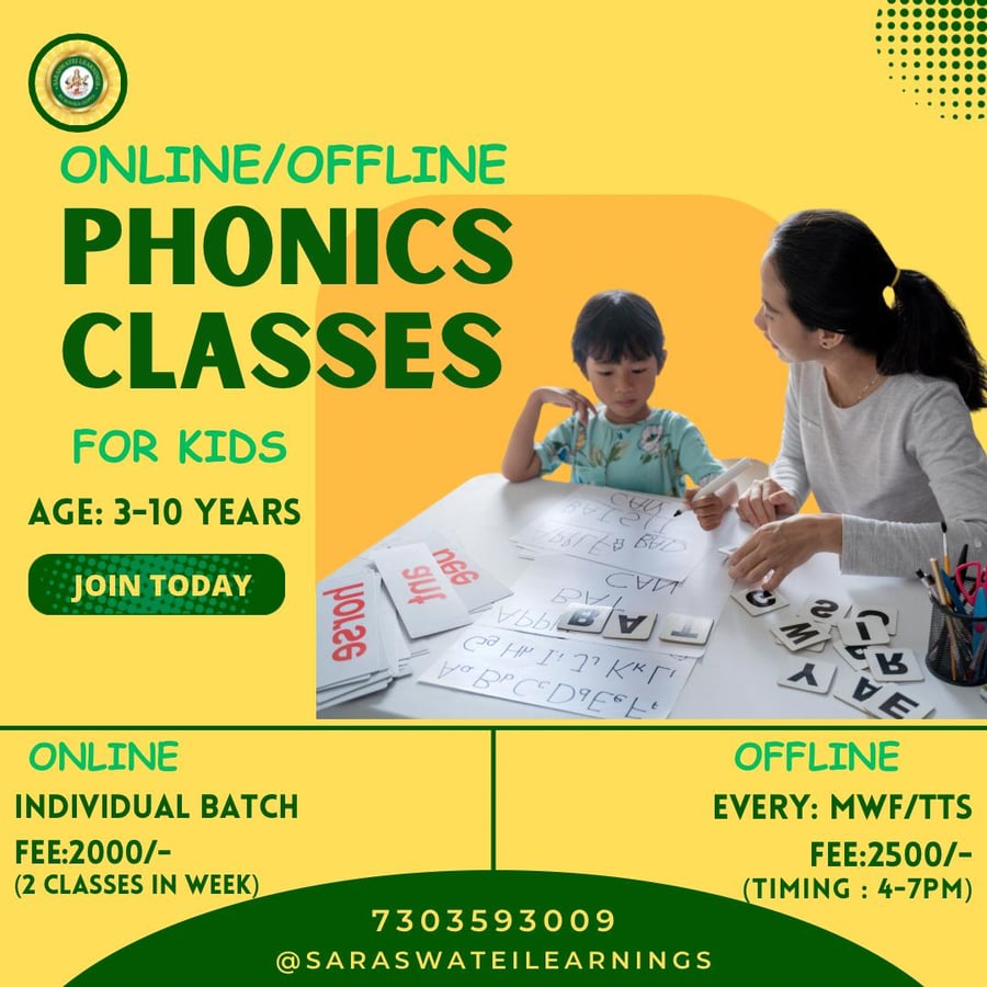 Phonics classes for Kids. After-school classes and Events.