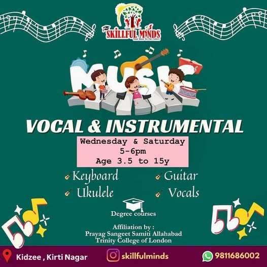 Discover Top Vocal Music Classes for kids in & around Inderpuri
