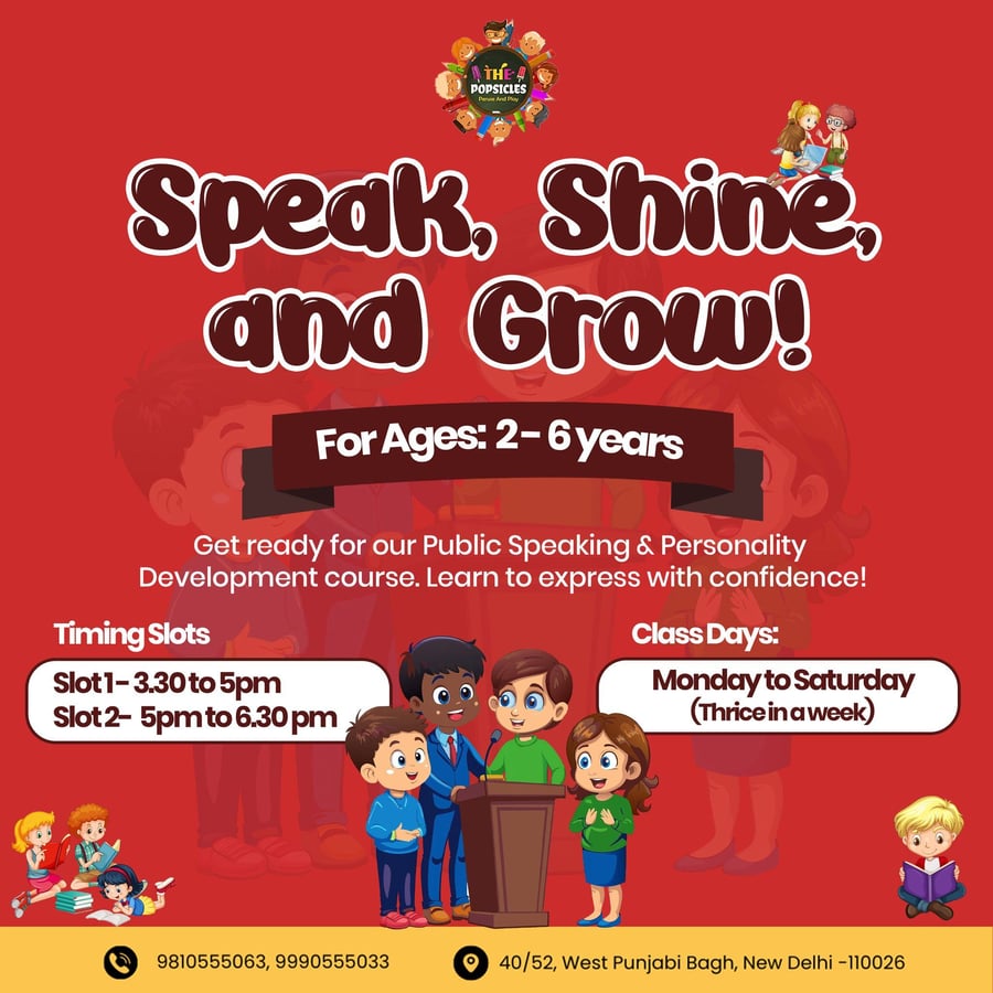 Public Speaking classes for Kids. After-school classes and Events.